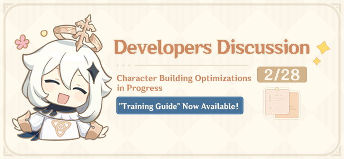 Character Building Optimizations Are in Progress~ "Training Guide" Now ...