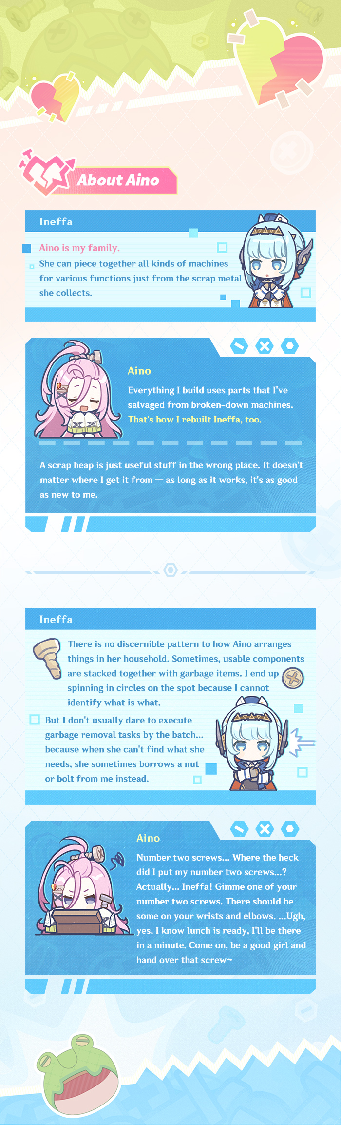 Character Introduction — "Clinky-Clank Gadgets-A-Gogo" Aino | Genshin ...