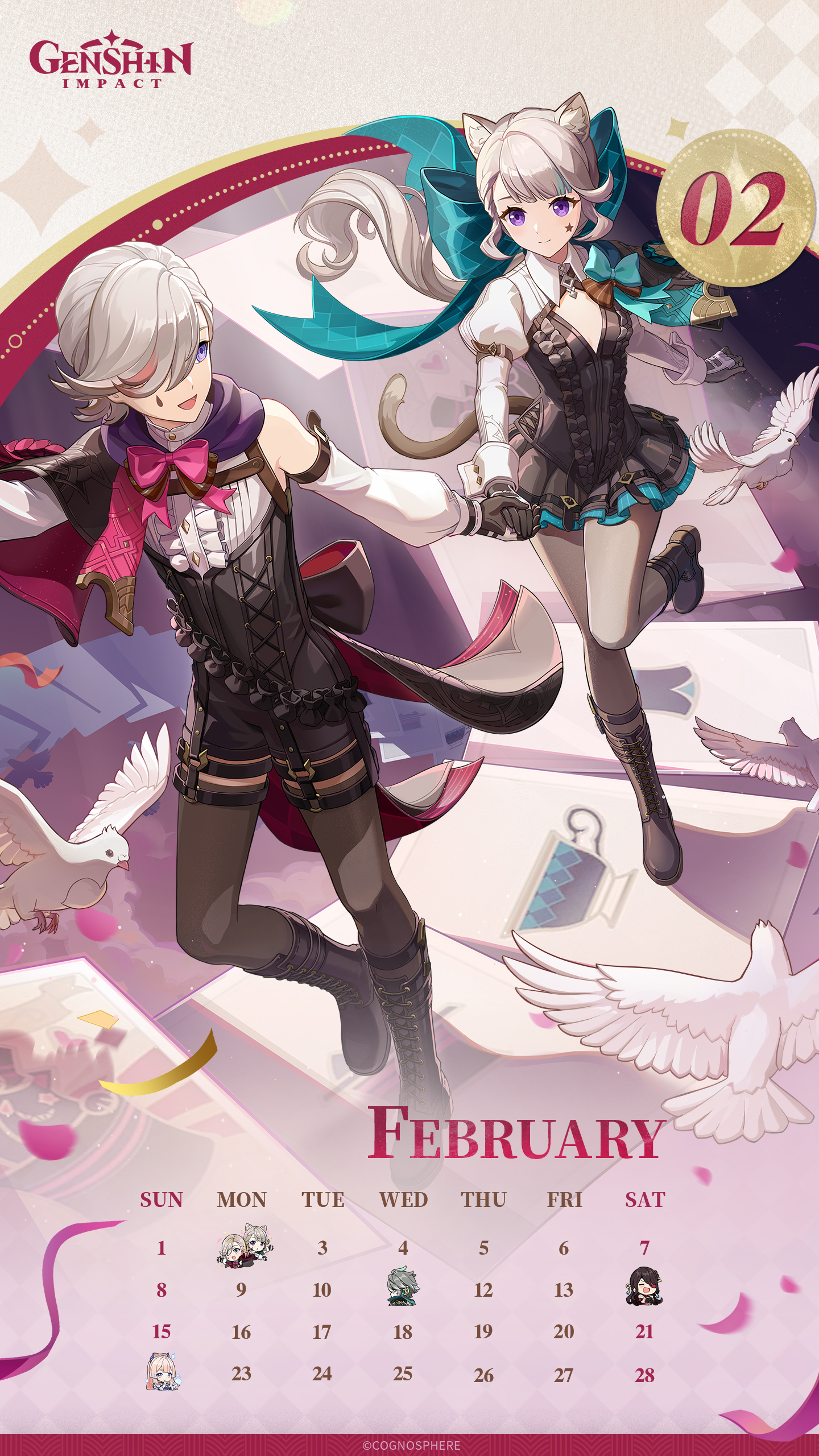 Genshin Impact February Calendar Wallpapers | Genshin Impact Guides and ...