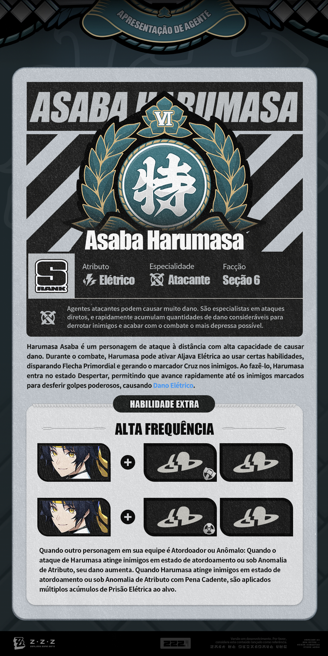 Mecânicas de Agente: Asaba Harumasa | Site Oficial de Zenless Zone Zero