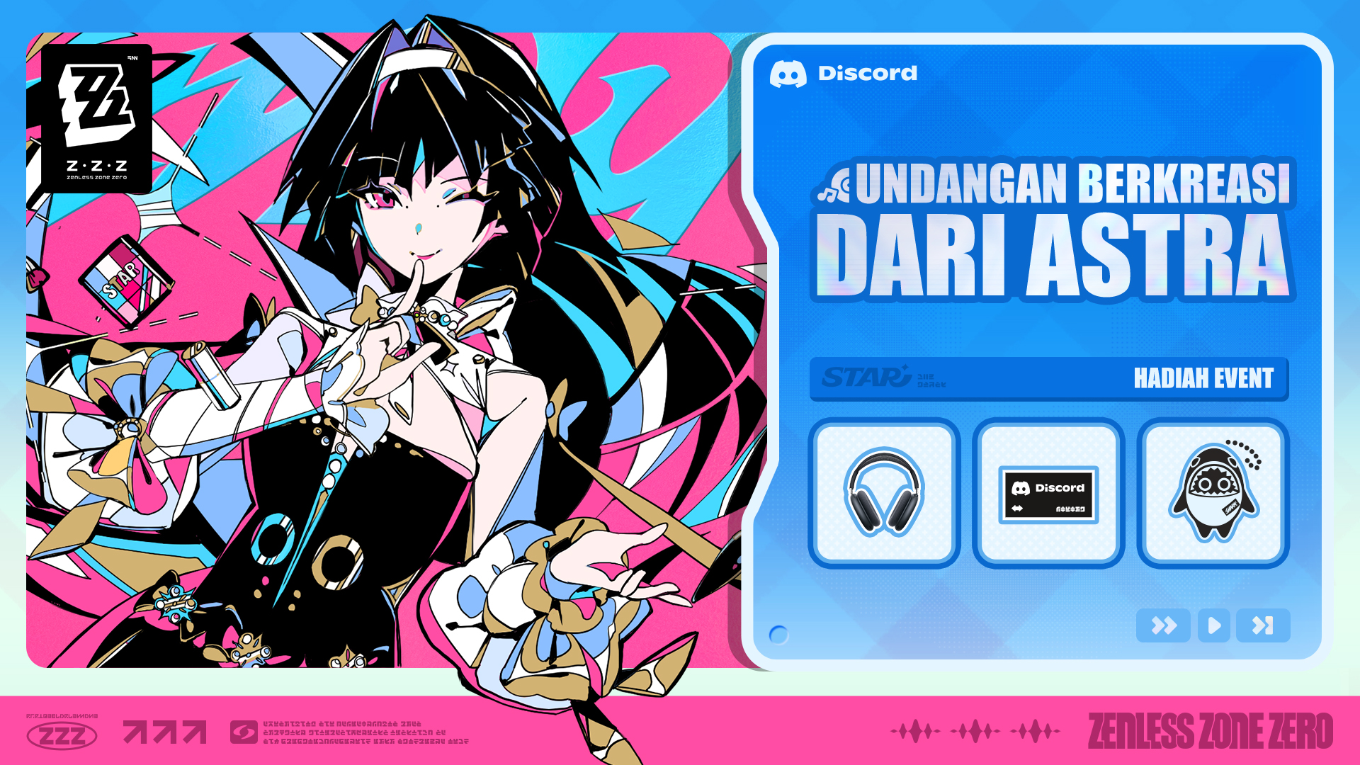 🎁 Event Berhadiah di Discord | Undangan Berkreasi dari Astra | Situs Resmi Zenless Zone Zero