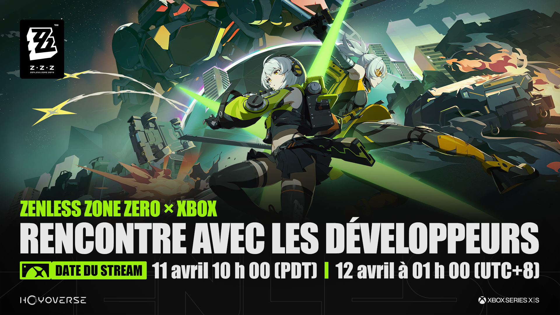Annonce du stream de « Rencontre avec les développeurs | Zenless Zone Zero × Xbox » | Site ...