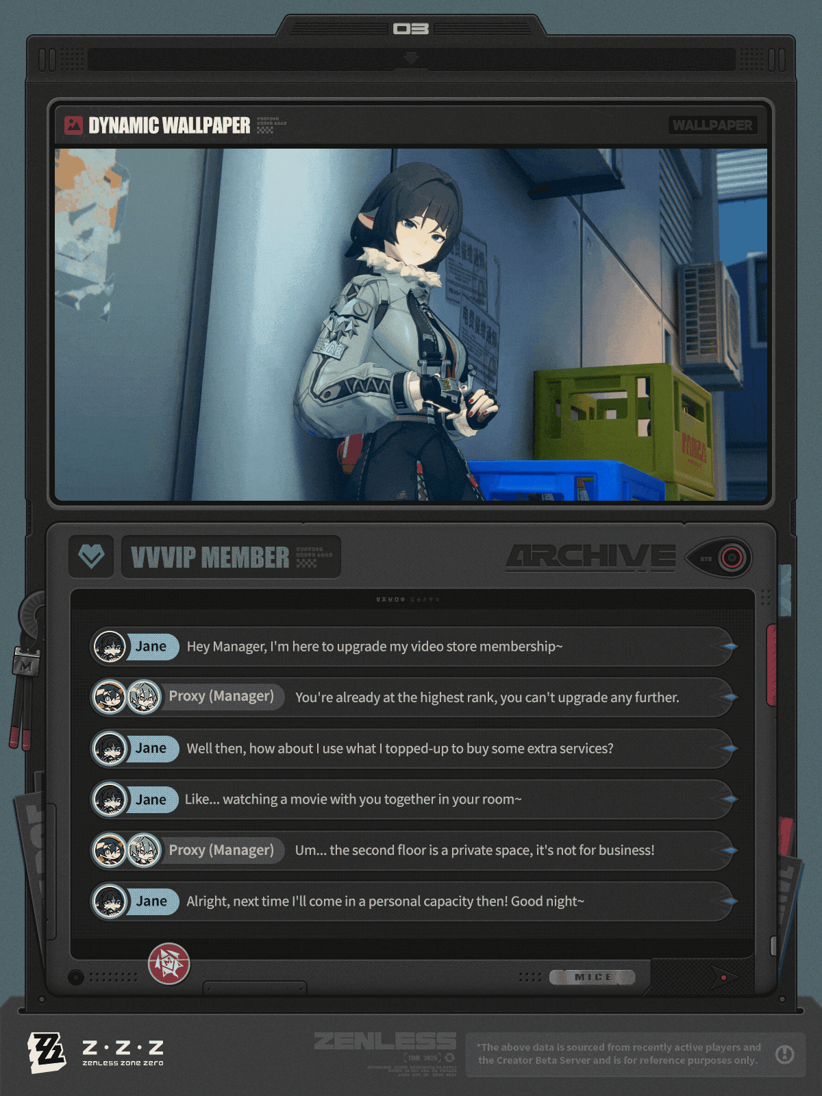 Partner Archive Update | Jane | Zenless Zone Zero Official Site