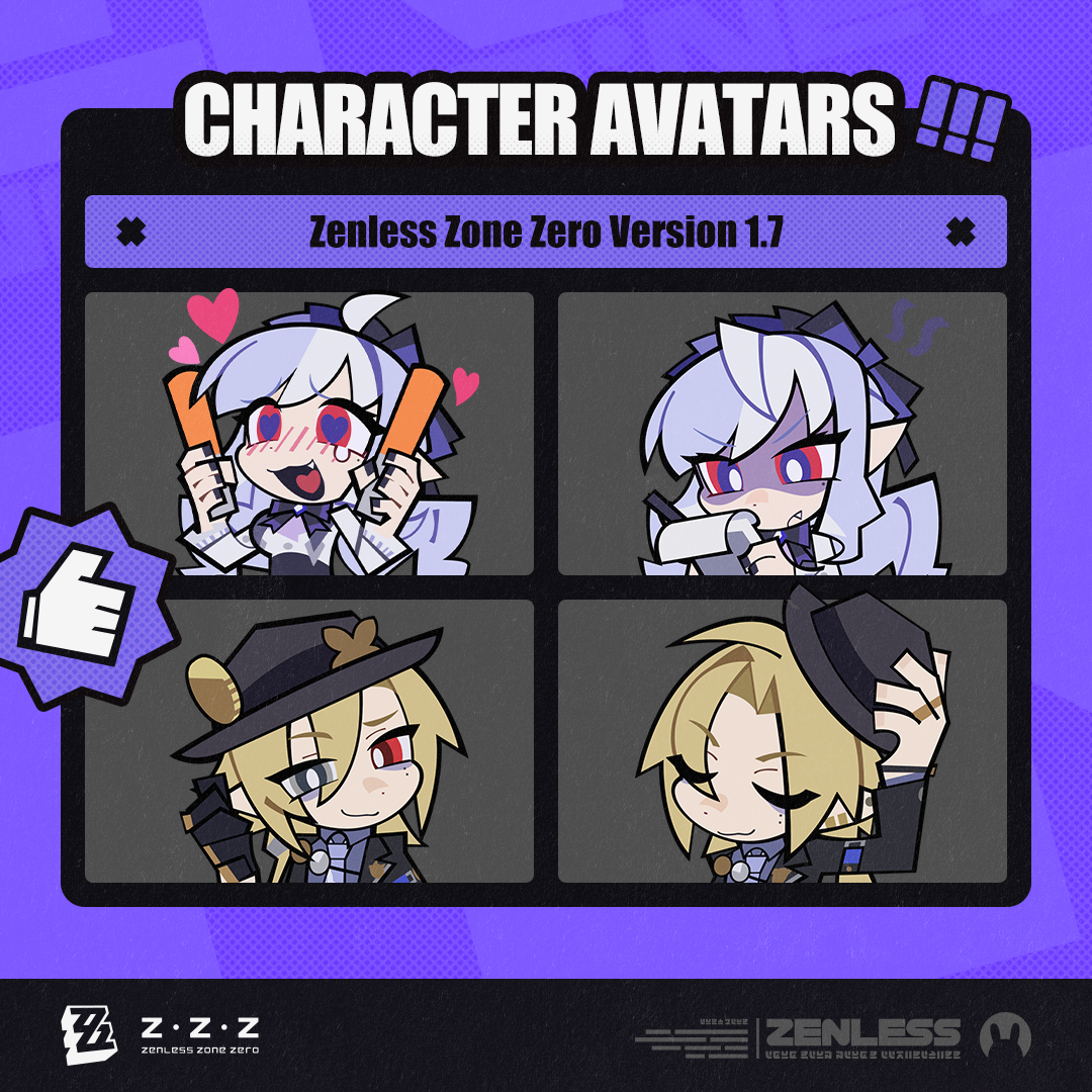 Zenless Zone Zero Version 1.7 Character Avatars | Zenless Zone Zero ...