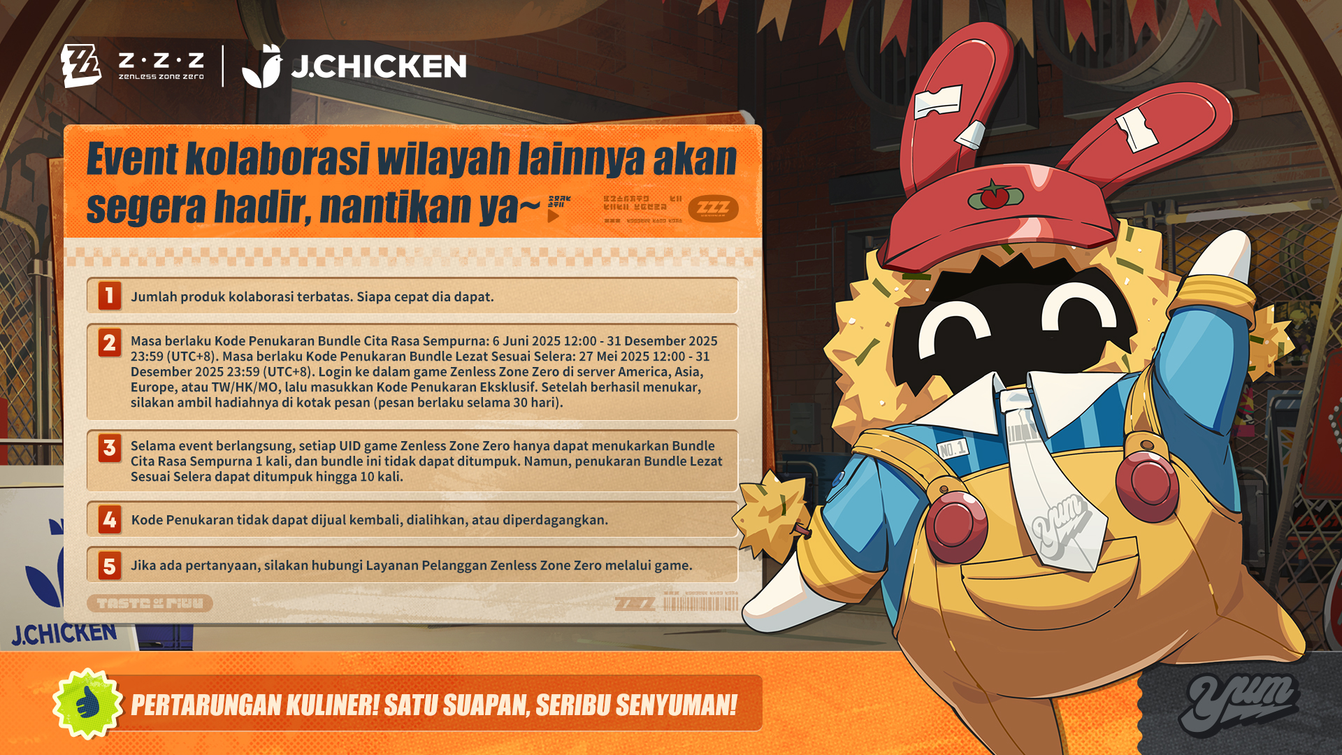 "Pertarungan Kuliner" | Info Event Kolaborasi Kuliner Global Zenless Zone Zero | Situs Resmi ...