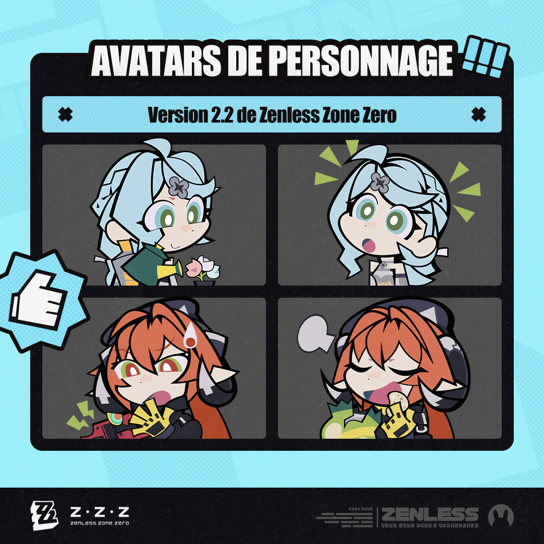 Avatars de personnage de la version 2.2 de Zenless Zone Zero | Site officiel de Zenless Zone Zero